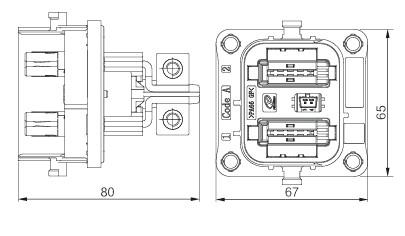 Neopower 2 Pin High Voltage Hybrid Power Connector 400A 1000V with HVIL and 360° Shielding