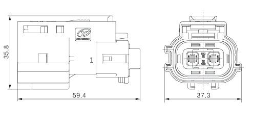Neopower 2 Pin Hybrid Automotive Connector 24A 800V with HVIL and 360° Shielding