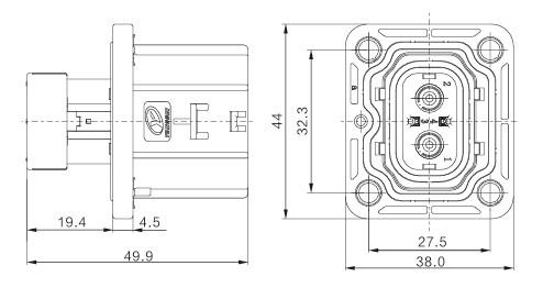 Neopower 2 Pin Hybrid Automotive Connector 24A 800V with HVIL and 360° Shielding
