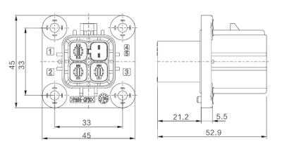 Cina Neopower 800V 40A HVIL 2+1 Pin EV Connector in vendita