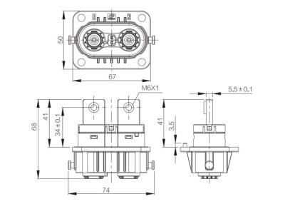 China 150A EV Battery Connector IP6K9K Electric Plug Socket Secondary Lock Function for sale