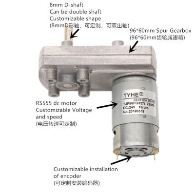 Cina Motore 96mm*60mm dell'ingranaggio di CC delle metallurgie delle polveri 24v 100rpm 15w in vendita
