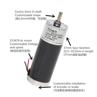 Cina La piccola CC rotatoria ha innestato il motore con coppia di torsione del cambio 30rpm del codificatore 37mm alta in vendita