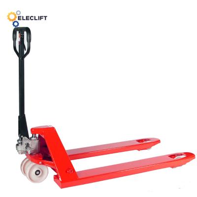 China 400Lbs Powder Coated Custom Manual Pallet Truck With 2-3 In Load Rollers for sale