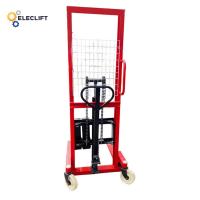 China Fork Height 85mm Hydraulic Stacker Manual Straddle Pallet Stacker for sale