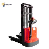 China Rubber Wheel Full Electric Straddle Pallet Stacker Load Capacity 2000kg for sale