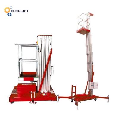 중국 500kg 용량 전동 제어 방식의 알루미늄 단일 마스트 리프트 플랫폼 판매용