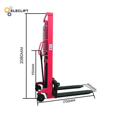 Cina Polyurethane Wheel Hydraulic Manual Walkie Stacker Fork Length 1150mm-2000mm in vendita