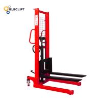 China Fork Height 85mm Hydraulic Stacker Manual Straddle Pallet Stacker for sale