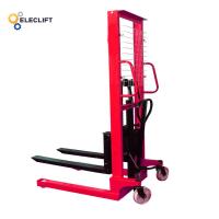 China Fork Height 85mm Hydraulic Stacker Manual Straddle Pallet Stacker for sale