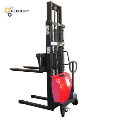 중국 500mm 로드 센터 스틸 반 전기 팔렛 스택 폴리우레탄 휠 타입 24V/20A 충전기와 함께 판매용