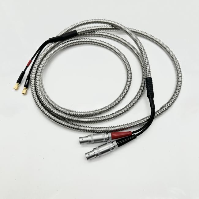Side view of High-temperature Dual-cable Lemo 01-Microdot showing cable construction