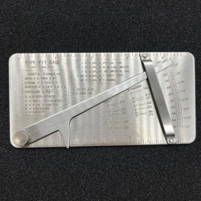 China Pipeline Concave Inspection Ruler Stainless Steel Pipe Pit Gauge for sale