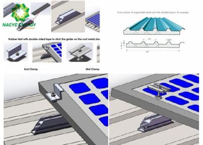 Cina I sistemi solari del montaggio del tetto del metallo strutturano il tetto solare del sostegno 	Breve compatibilità della ferrovia di MRacking in vendita