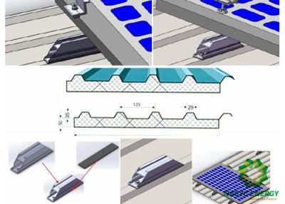 China Kort PV van de het Systeemsteun van de Spoormodule Zonnecomité Metaaldak het Opzetten Systemen Geanodiseerd Aluminiummateriaal Te koop