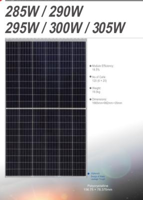 Cina Supporto solare di applicazione dei pannelli solari domestici di PV sul pannello solare policristallino 285w 290w 295w 300w 305w di PV di griglia in vendita