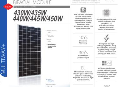 Cina mono PV pannello solare Bifacial di 450W per la centrale elettrica domestica in vendita