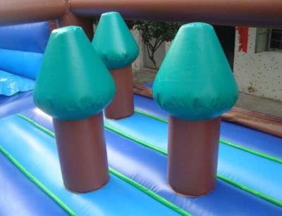 Cina Scorrevole gonfiabile all'aperto di verde/blu PVC della tela cerata dei buttafuori per i bambini in vendita