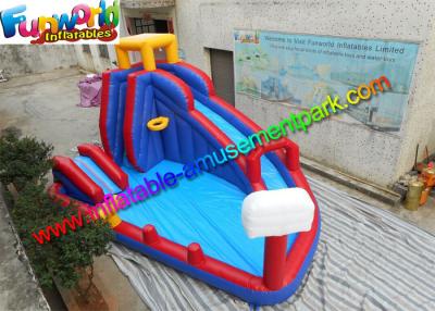 China 0.55MM PVC-Planen-aufblasbare Wasserrutsche-Kinderwasserrutsche im Freien mit Pool zu verkaufen