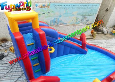 China 0.55MM PVC-Planen-aufblasbare Wasserrutsche-Kinderwasserrutsche im Freien mit Pool zu verkaufen