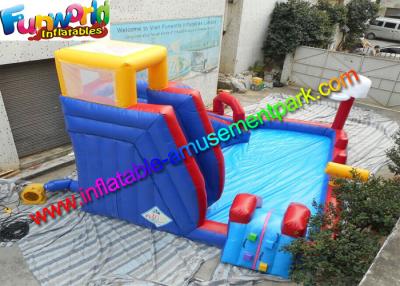 China 0.55MM PVC-Planen-aufblasbare Wasserrutsche-Kinderwasserrutsche im Freien mit Pool zu verkaufen
