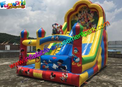 China Popular Mickey Mouse Commercial Inflatable Slide , Blow up Slide 7L x 4W x 6H Meter for sale