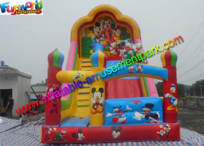 China Popular Mickey Mouse Commercial Inflatable Slide , Blow up Slide 7L x 4W x 6H Meter for sale
