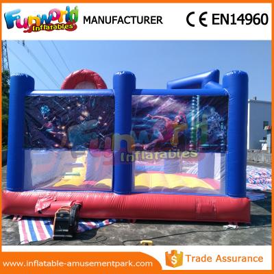 China Customized Size Spiderman Inflatable Combo Jumping Castle With Slide / Pool for sale