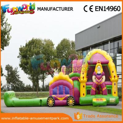 China casa de salto inflável combinado de encerado do PVC de 0.55mm com corrediça garantia de 1 ano à venda