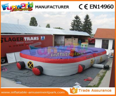 Cina Tela cerata gonfiabile del PVC dell'arena 0.55mm dell'etichetta del laser dei giochi gonfiabili porpora di sport in vendita