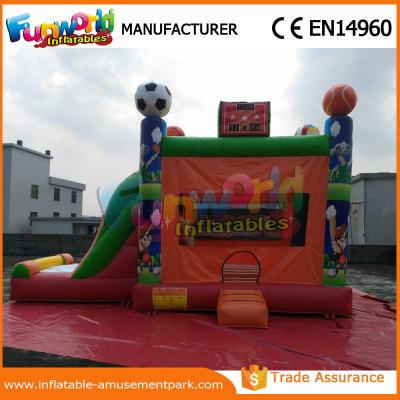 China De commerciële pvc-Dia van de Voetbal Opblaasbare Uitsmijter, het huis van de peutersprong Te koop
