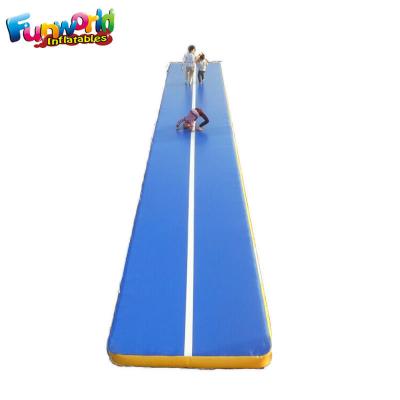 Cina Blu gonfiabile all'aperto su ordine e bianco di ginnastica della pista di aria in vendita