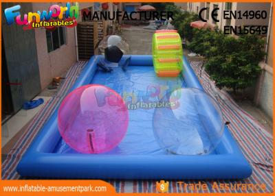 China Large Blue PVC tarpaulin Inflatable Water Pools Square / Round Shape for sale
