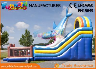 China Giant Animal Shark Inflatable Dry Slide For Entertainment / Blow Up Bouncer for sale