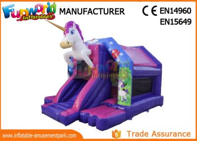 Cina Castelli rimbalzante commerciali bianchi o blu di rosa/con lo scorrevole/unicorno rimbalzano la Camera in vendita