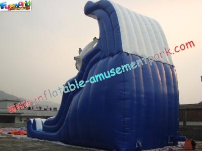 China Riesiger Delphin-kommerzielles aufblasbares Dia, 8.5m aufblasbare Dia-Spiele zu verkaufen