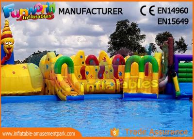 China Outdoor Inflatable Water Parks Slide With Pool One Year Warranty for sale