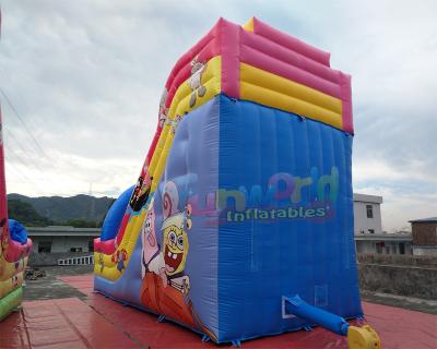 中国 Spongebobの生気の商業膨脹可能なスライド0.55mmポリ塩化ビニールの防水シート材料 販売のため