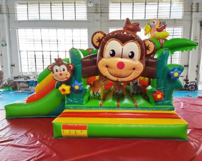 China Da corrediça inflável do leão-de-chácara do macaco casa comercial do salto combinado à venda
