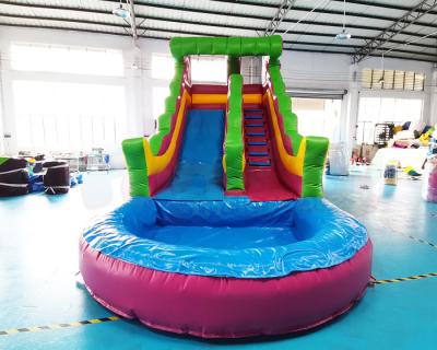 China Multi Color Backyard Palm Tree Jumping Bouncer Water Slide for sale