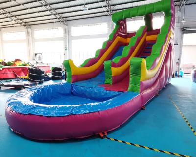 China Multi Color Backyard Palm Tree Jumping Bouncer Water Slide for sale