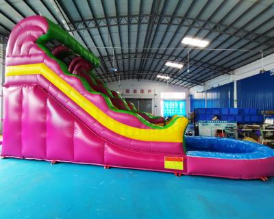 China Multi Color Backyard Palm Tree Jumping Bouncer Water Slide for sale
