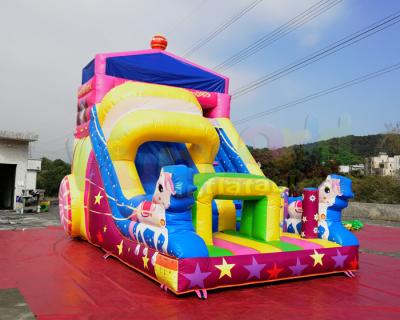 Cina Unicorn Jumping Bouncy Castle Inflatable rimbalza la Camera con lo scorrevole in vendita