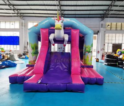 China Carnaval Unicorn Kids Castle Bounce House voor Reclame Te koop