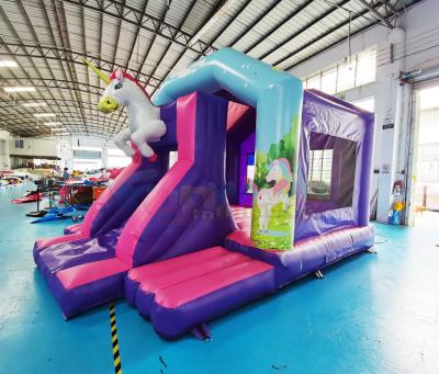 China Carnaval Unicorn Kids Castle Bounce House voor Reclame Te koop