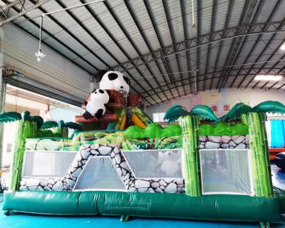 China 1000D Panda Inflatable Bounce House Combo For Hotel for sale