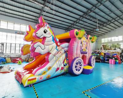 China OEM Unicorn Carriage Castle Inflatable Bounce House Combo for sale