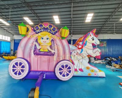 China OEM Unicorn Carriage Castle Inflatable Bounce House Combo for sale