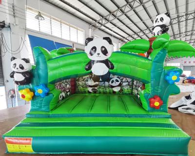 中国 四倍のステッチの膨脹可能な跳ね上がりの家のパンダの弾力がある城 販売のため