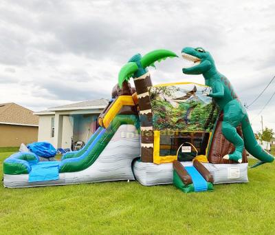 Cina Lo scorrevole gonfiabile dei buttafuori del dinosauro del campo da giuoco quadruplica la cucitura in vendita